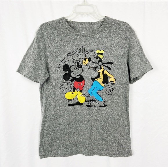Disney | Tops | Disney Mickey Goofy Gray Graphic Tshirt S | Poshmark